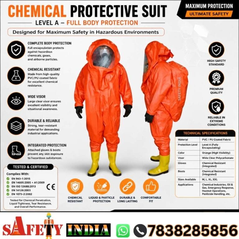 Heavy Duty Chemical Protective Safety Suit – Flame Resistant PVC ...